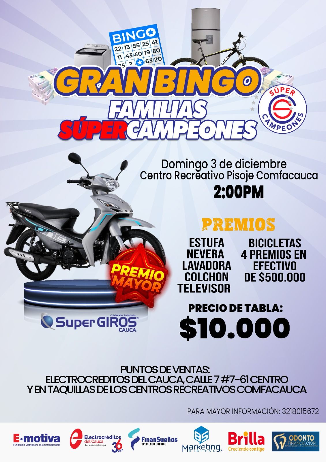 Gran Bingo para apoyar el torneo Súper Campeones