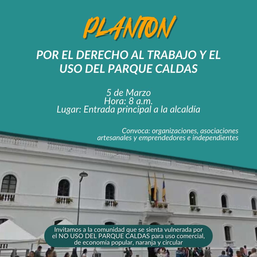 Plantón frente a la Alcaldía: emprendedores exigen respeto a derechos