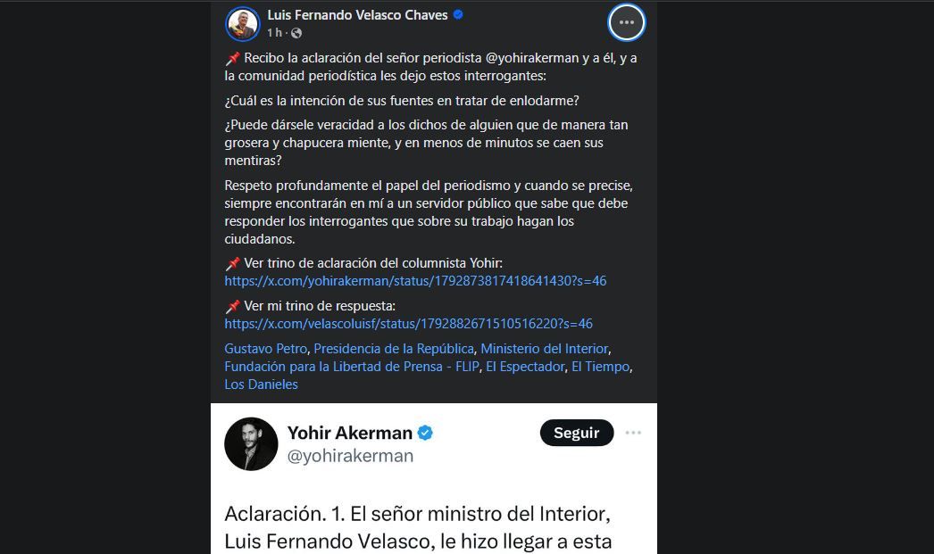 Yohir Akerman Rectifica: Error en acusación contra Luis Fernando ...