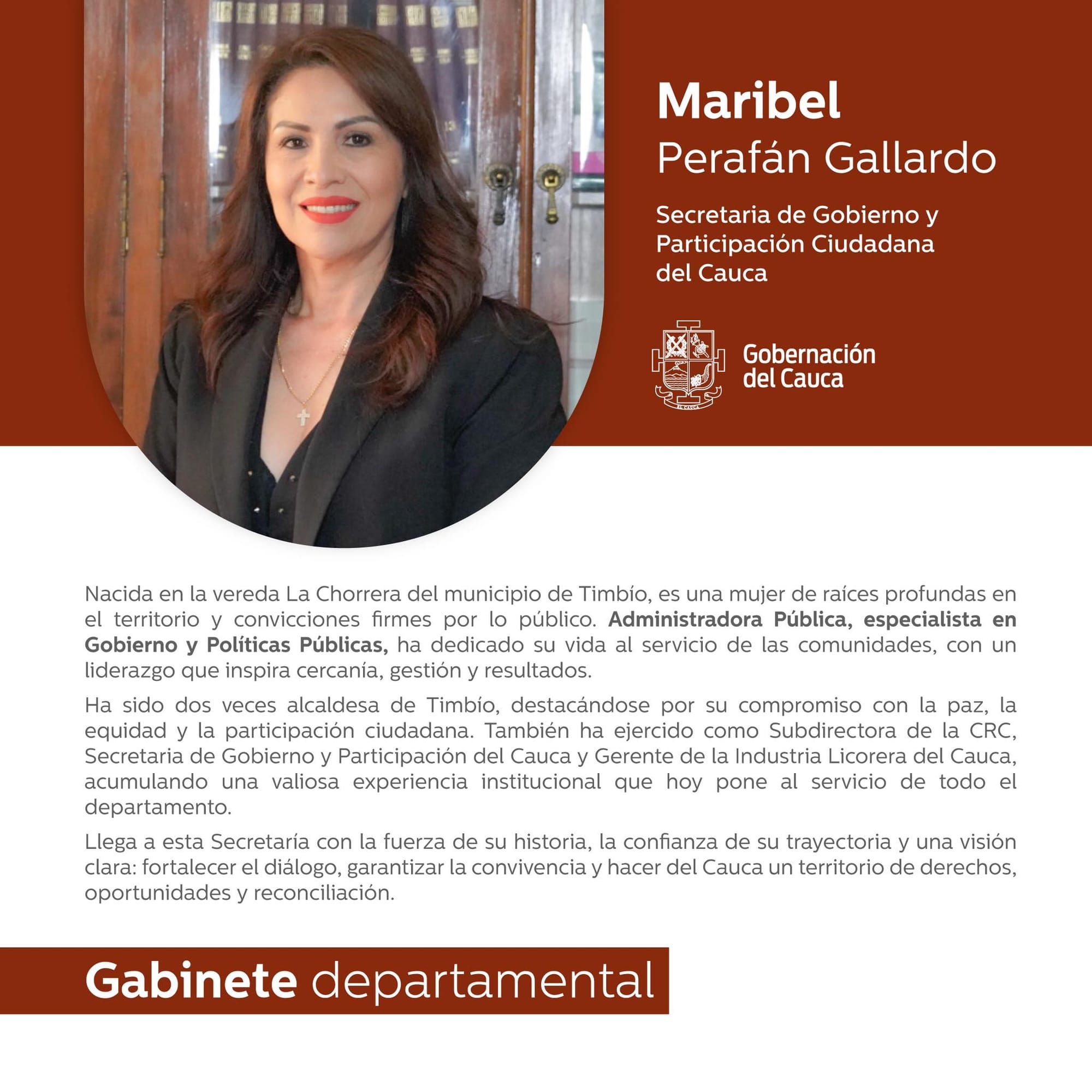 Maribel Perafán Gallardo regresa a la Gobernación del Cauca como nueva ...